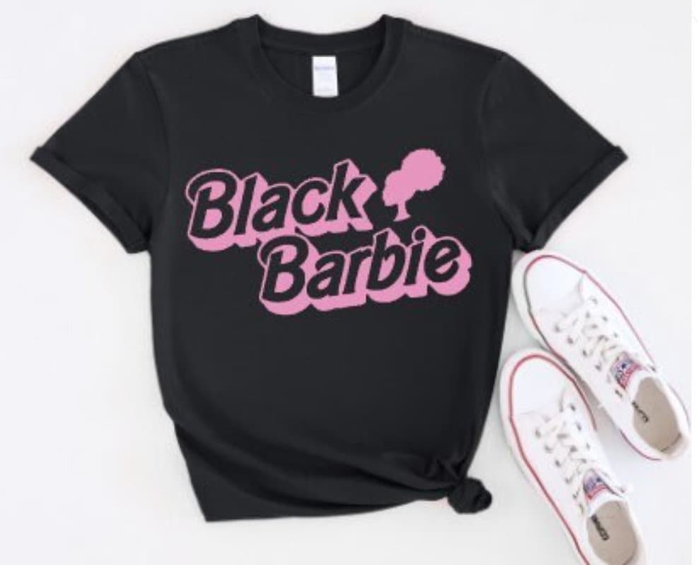 Barbie Shirt Kids Barbie Kids Tshirt Barbie Black Barbie - Etsy
