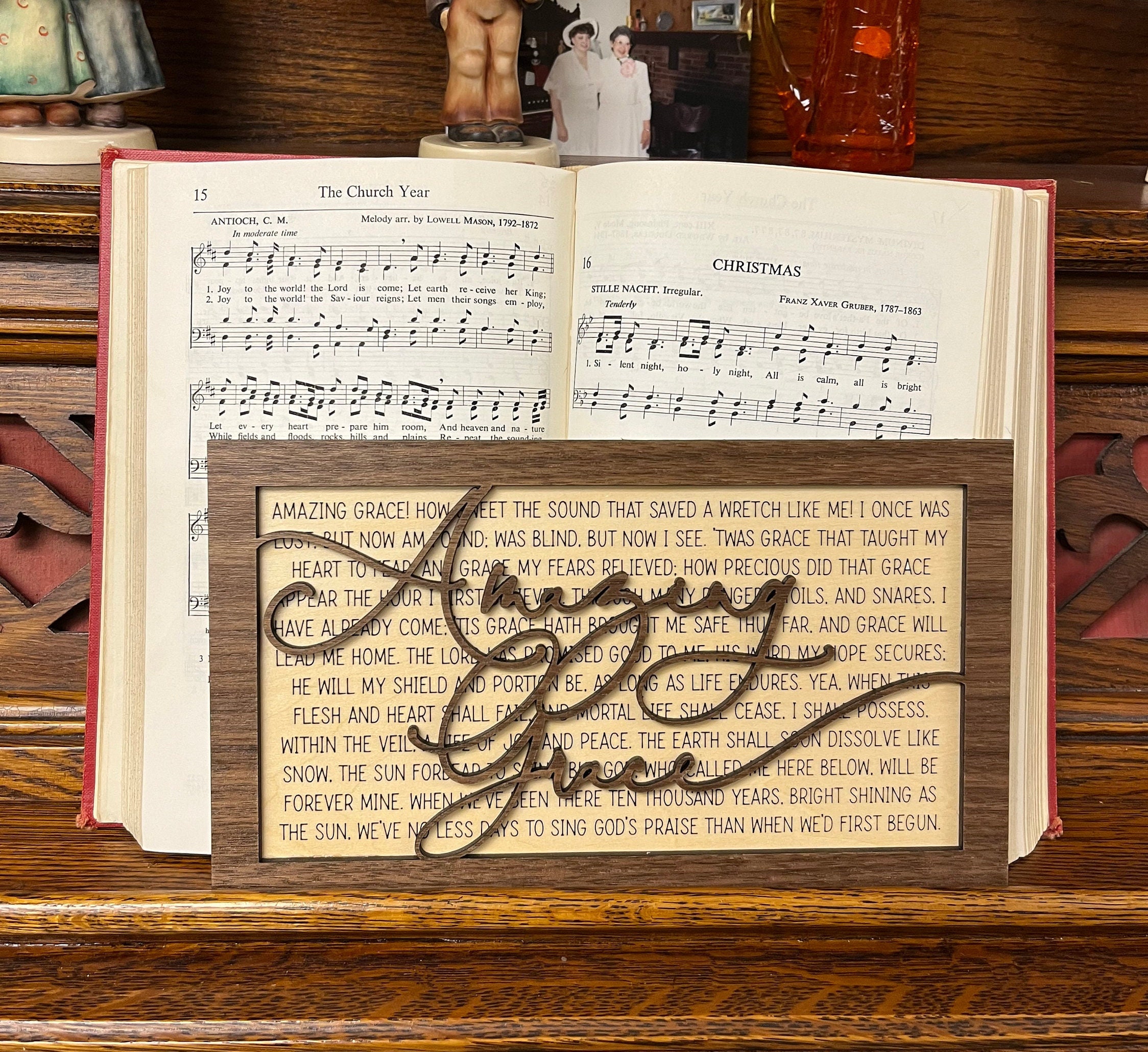 Amazing Grace Wooden Plaque: Walnut & Birch Lyrics - Etsy