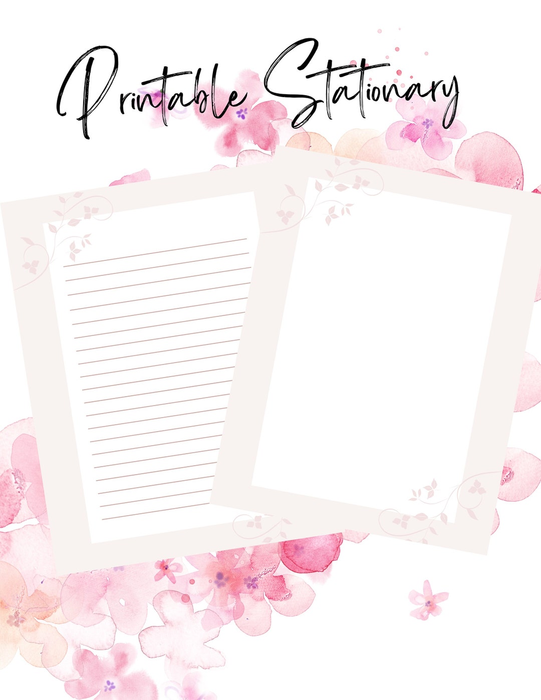 Printable Stationary Simple Floral Notepaper - Etsy