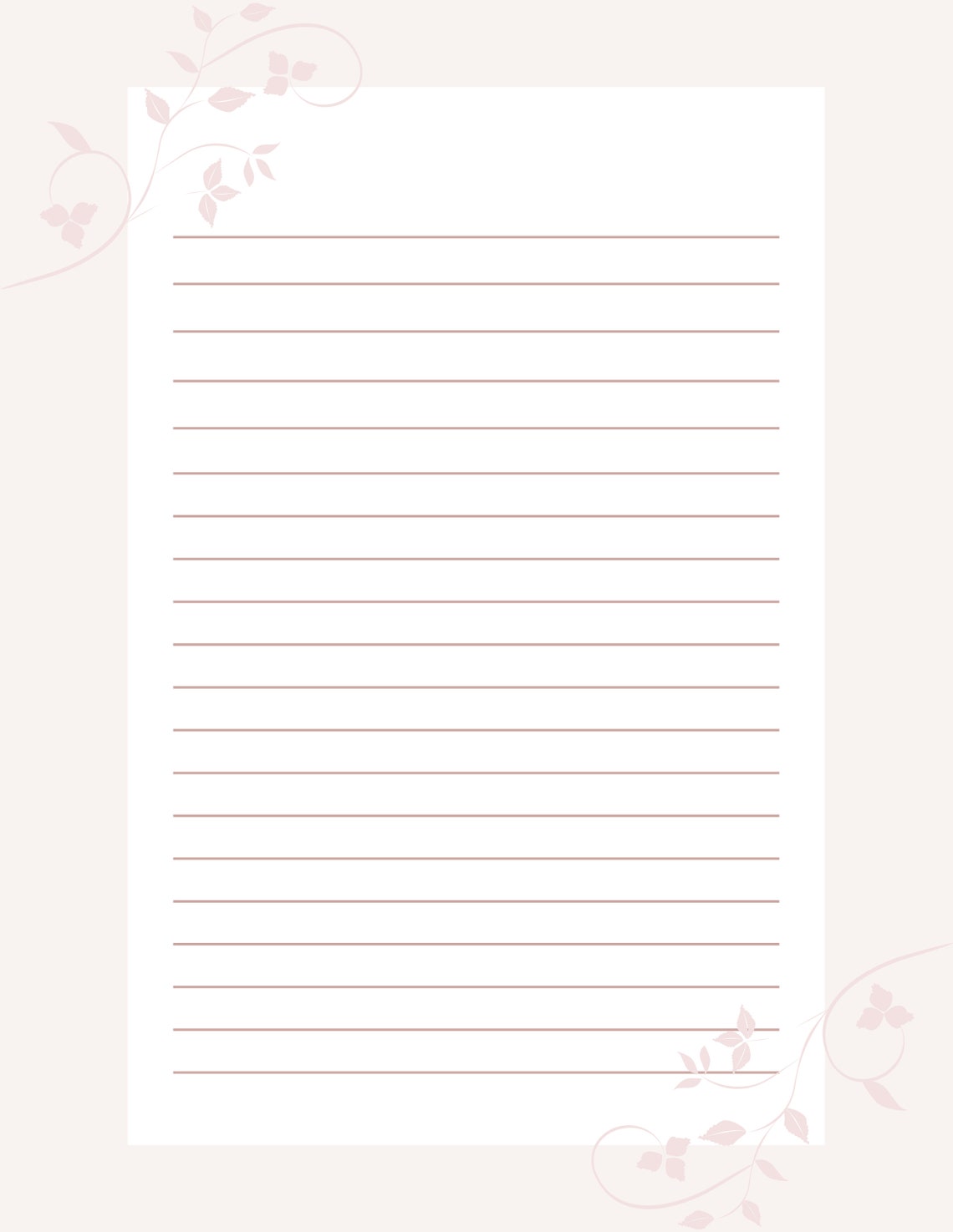 Printable Stationary Simple Floral Notepaper - Etsy