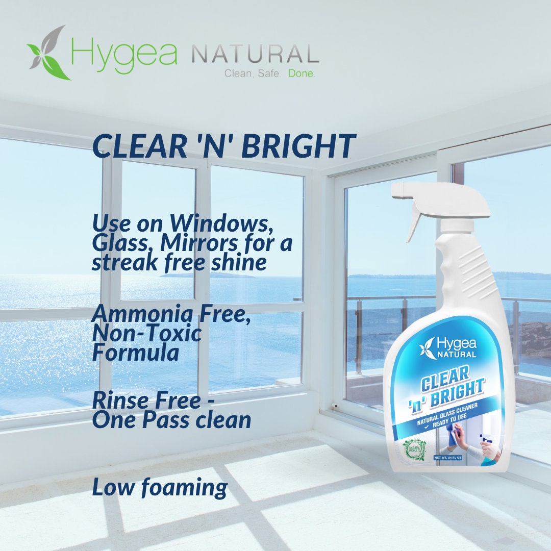 Clear 'n' Bright - Non-toxic, Ammonia Free Natural Glass Cleaner Ready ...