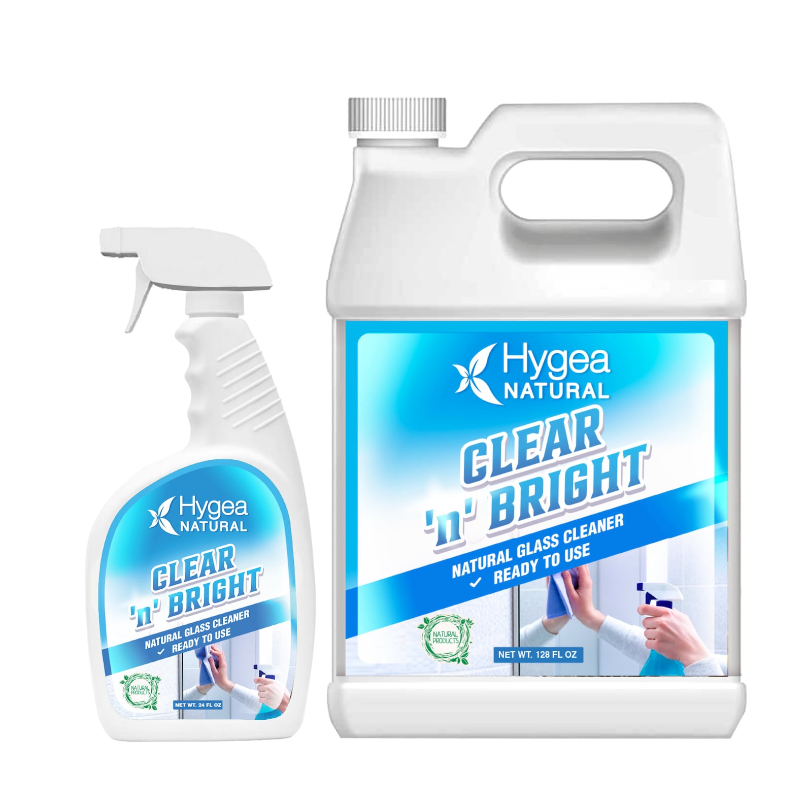 Clear 'n' Bright - Non-toxic, Ammonia Free Natural Glass Cleaner Ready ...