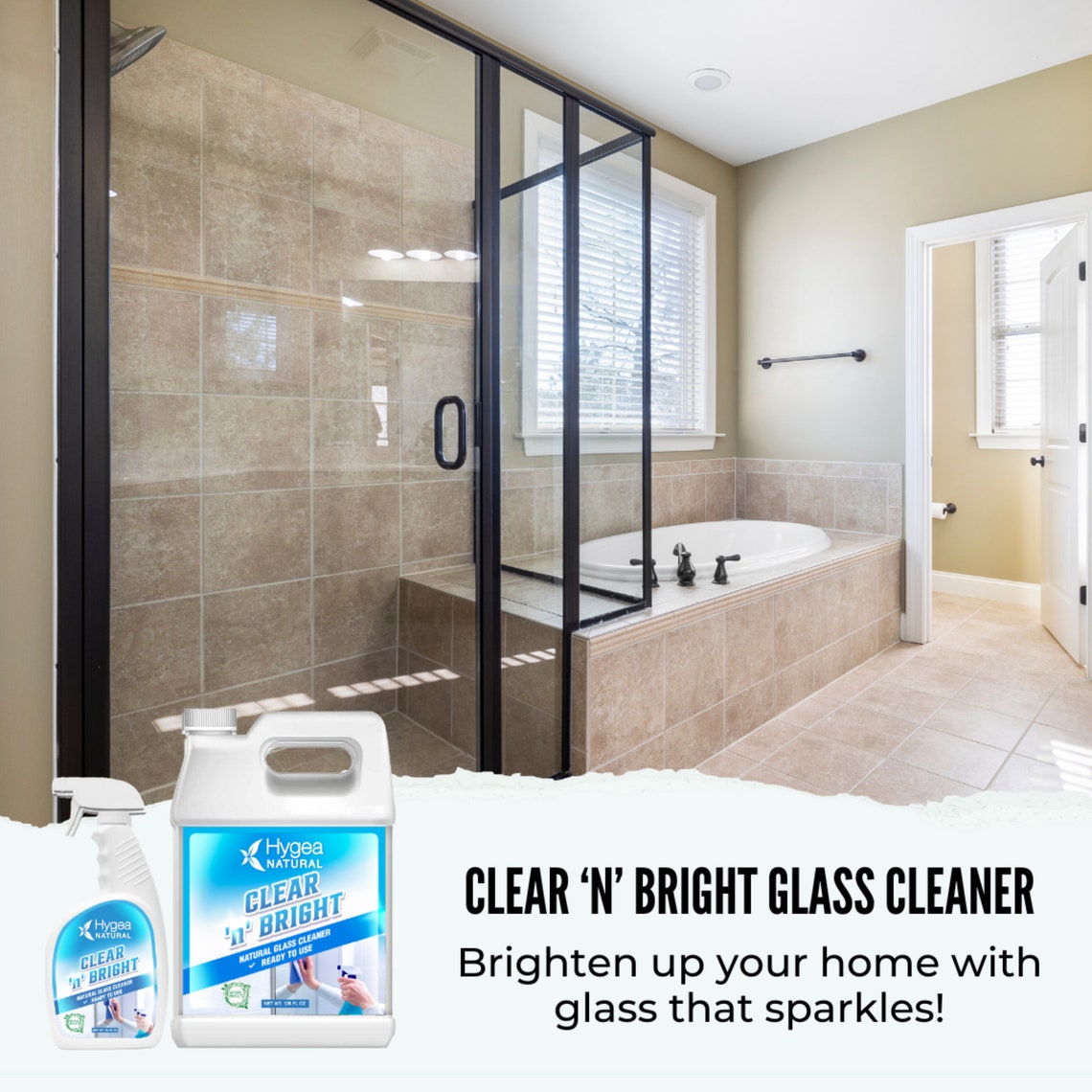 Clear 'n' Bright Non-toxic, Ammonia Free Natural Glass Cleaner Ready to ...
