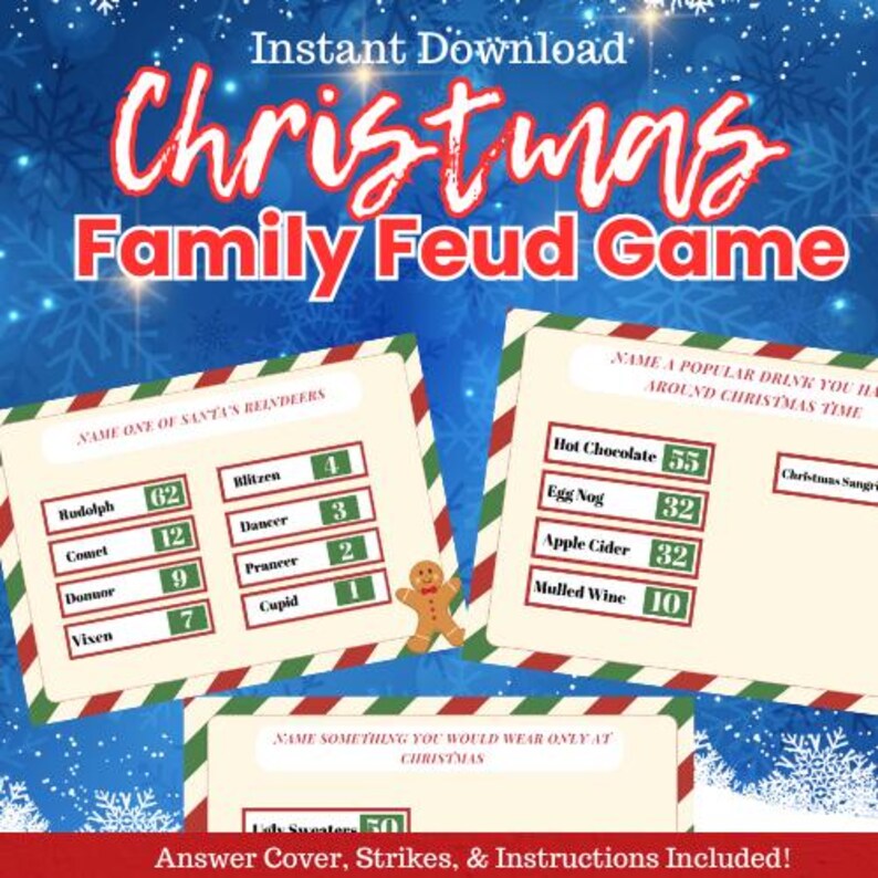Christmas Family Feud, Christmas Game, Christmas Digital Game ...