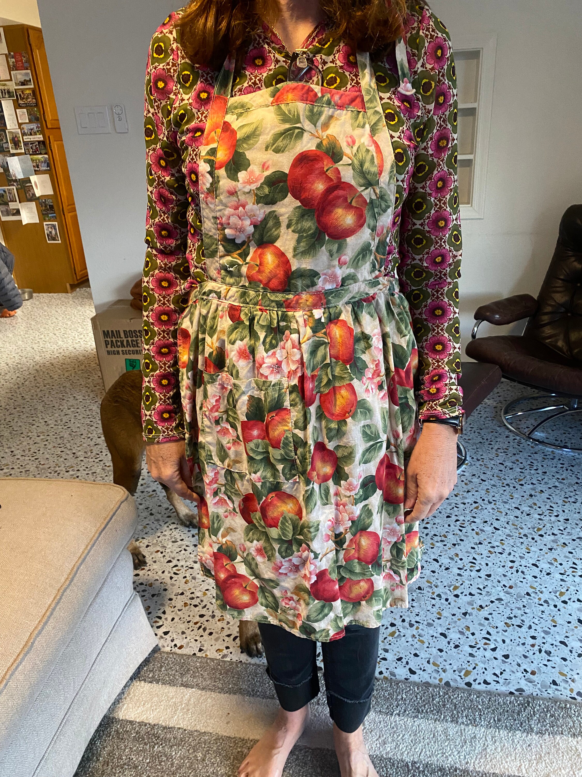 Vintage Peach Apron - Etsy