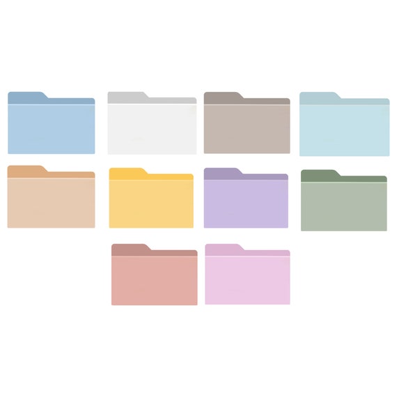 10 Color Desktop Icon Set Aesthetic Organising Icons | Etsy