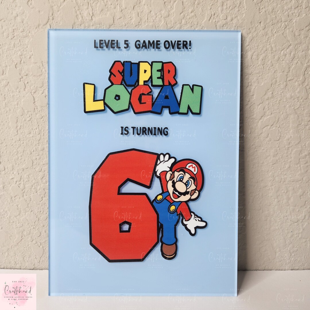 Super Mario Birthday Party Welcome Sign, Kid's Party Sign, Mario ...