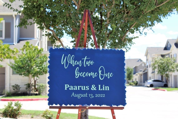 When Two Becomes One Welcome Sign Modern Wedding Welcome - Etsy