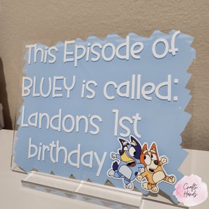 Bluey Birthday Party Welcome Sign: Kid's Acrylic Party Signage - Etsy