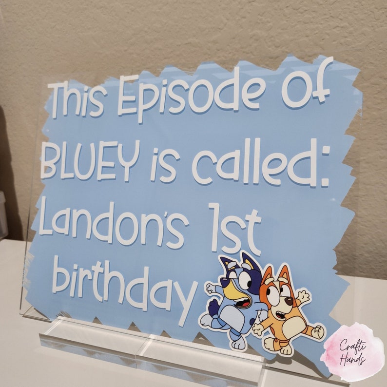Bluey Birthday Party Welcome Sign: Kid's Acrylic Party Signage - Etsy