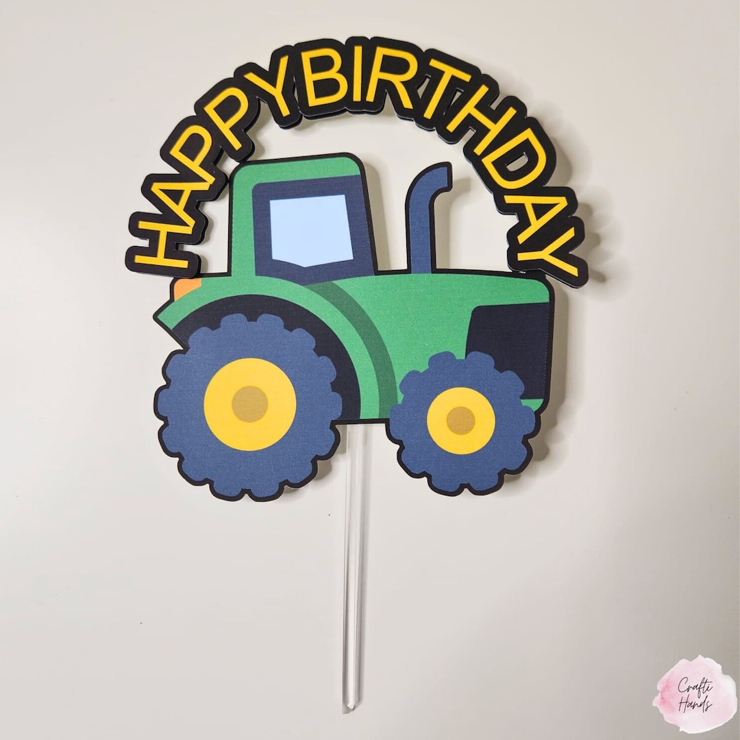 John Deere Cake Topper / Birthday Cake Topper / Kids Cake Topper / Tractor Personalized Cake ...