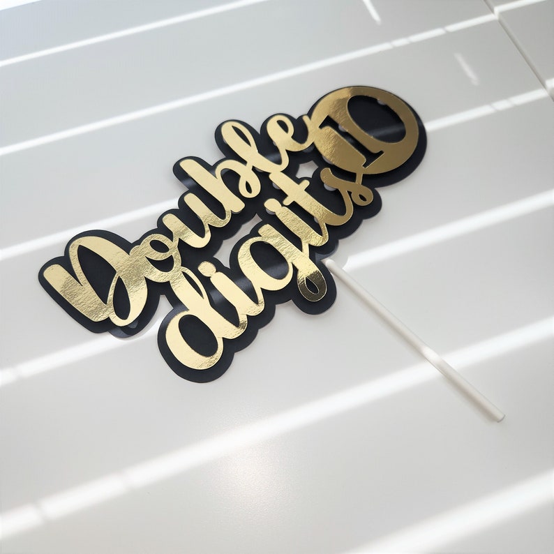 Double Digits Cake Topper: 10th Birthday Party Decor - Etsy