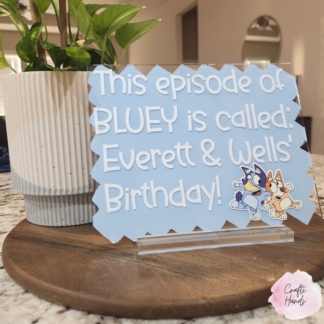 Bluey Birthday Party Welcome Sign: Kid's Acrylic Party Signage - Etsy