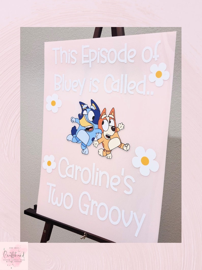 Bluey Birthday Party Welcome Sign: Acrylic Party Signage - Etsy