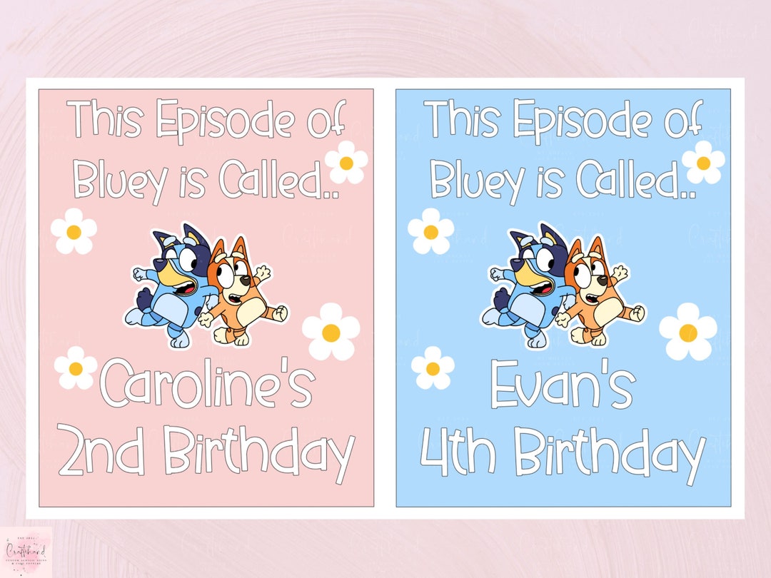 Bluey Birthday Party Welcome Sign, Kid's Party Sign, Bluey Dog Birthday ...