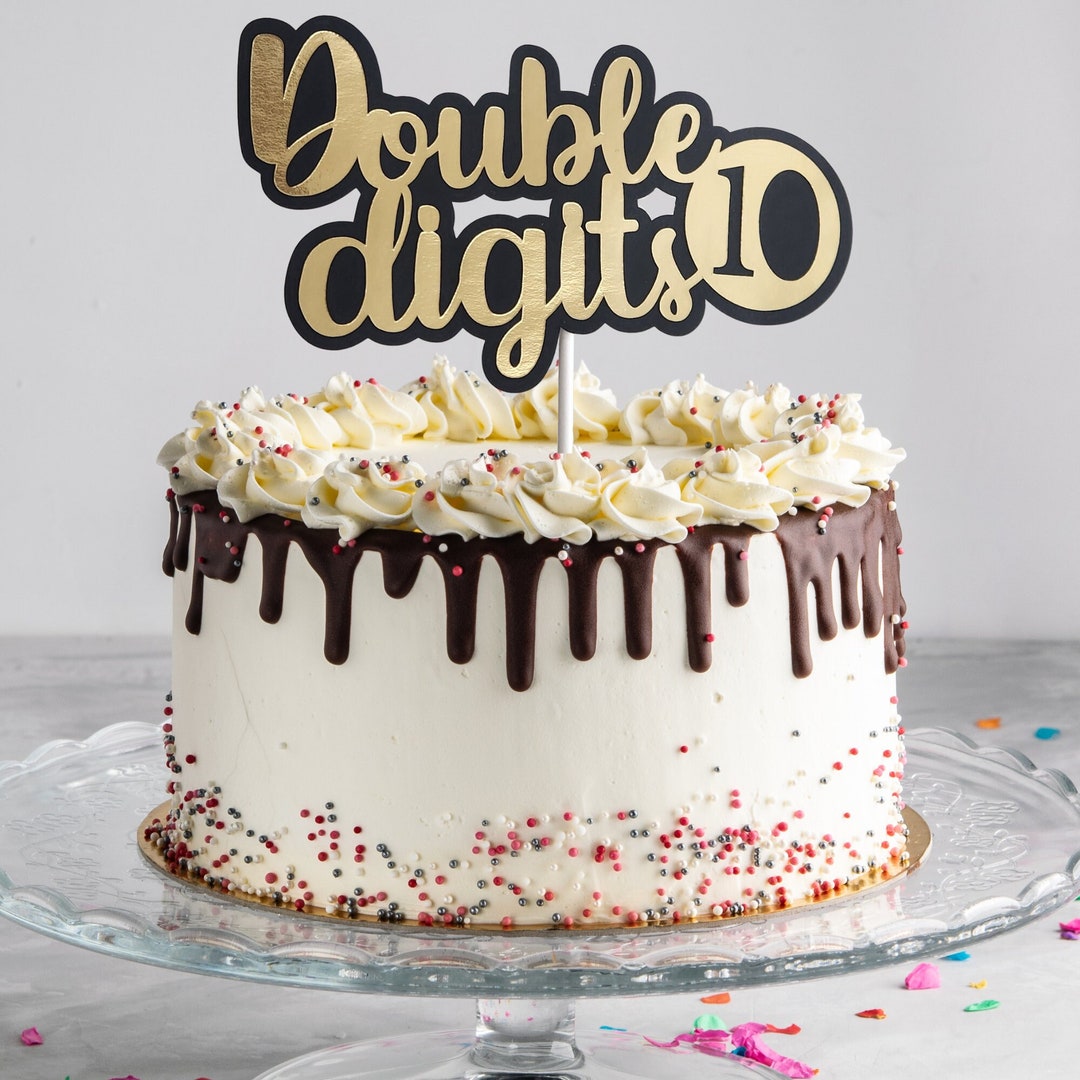 Double Digits Cake Topper, Double Digits Birthday Cake Topper, Ten Cake ...