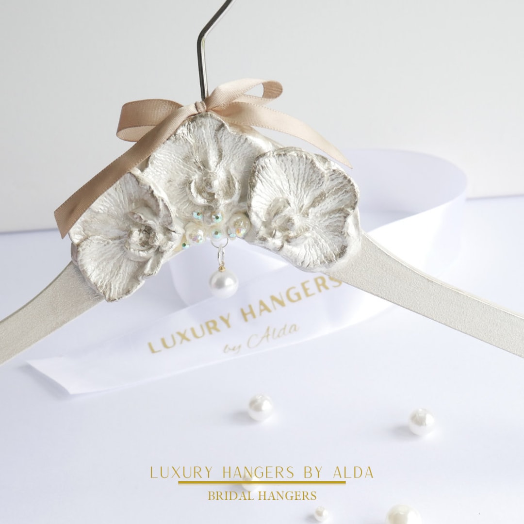 Personalized Wedding Dress Hanger: Gold Orchid Bridal Keepsake - Etsy