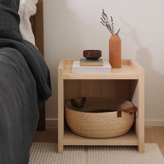 Simple oak bedside table store