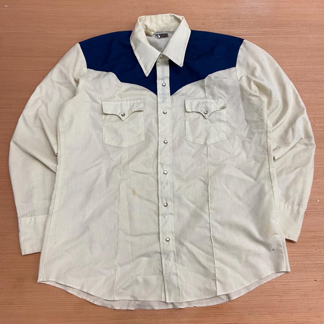1970’s JC Penny Button up Western Shirt Size 17 - Etsy
