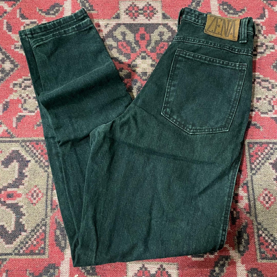 Vintage Zena Jeans Green Denim Womens Pants Size 5 - Etsy