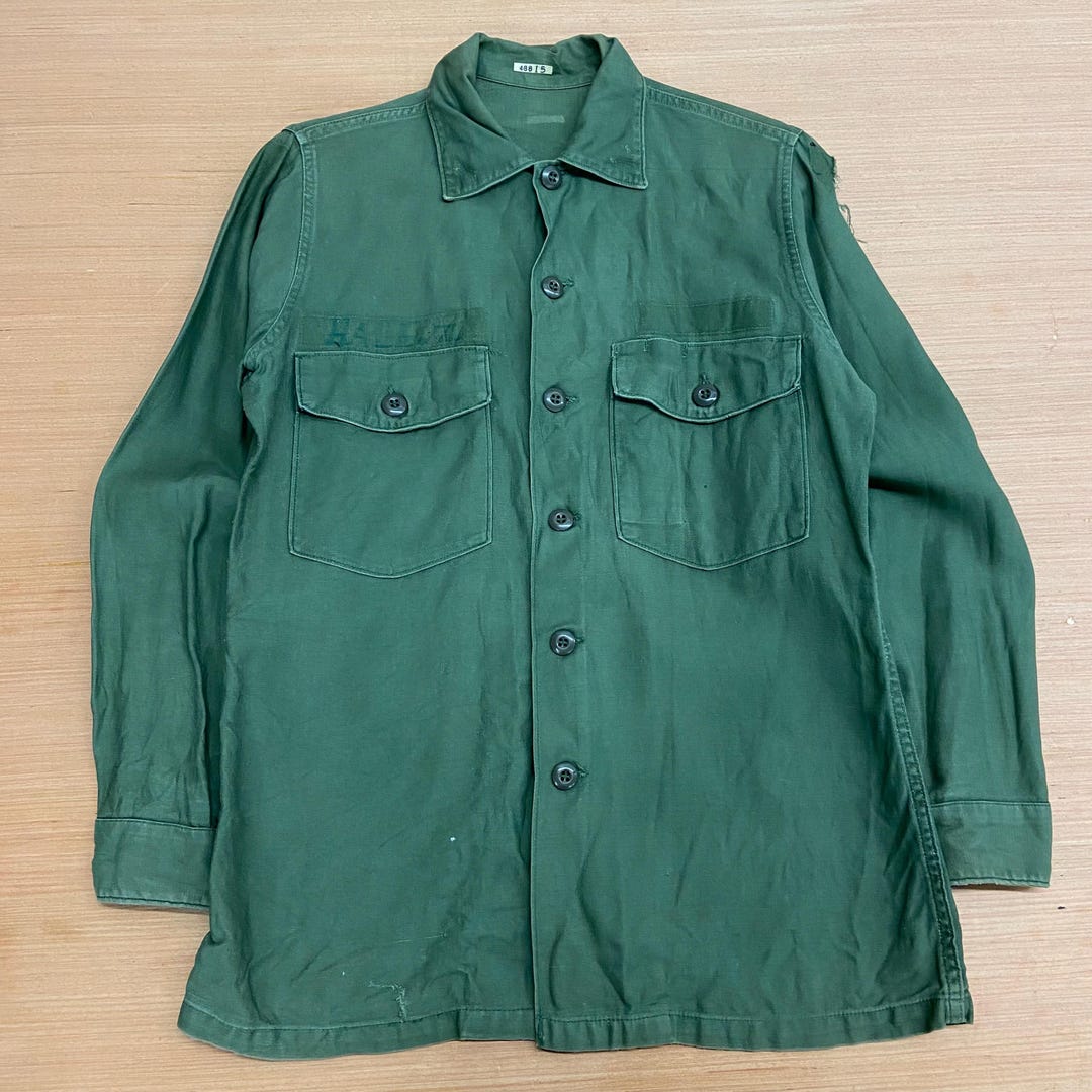 Vintage U.S. Army OG 107 Button up Military Shirt - Etsy