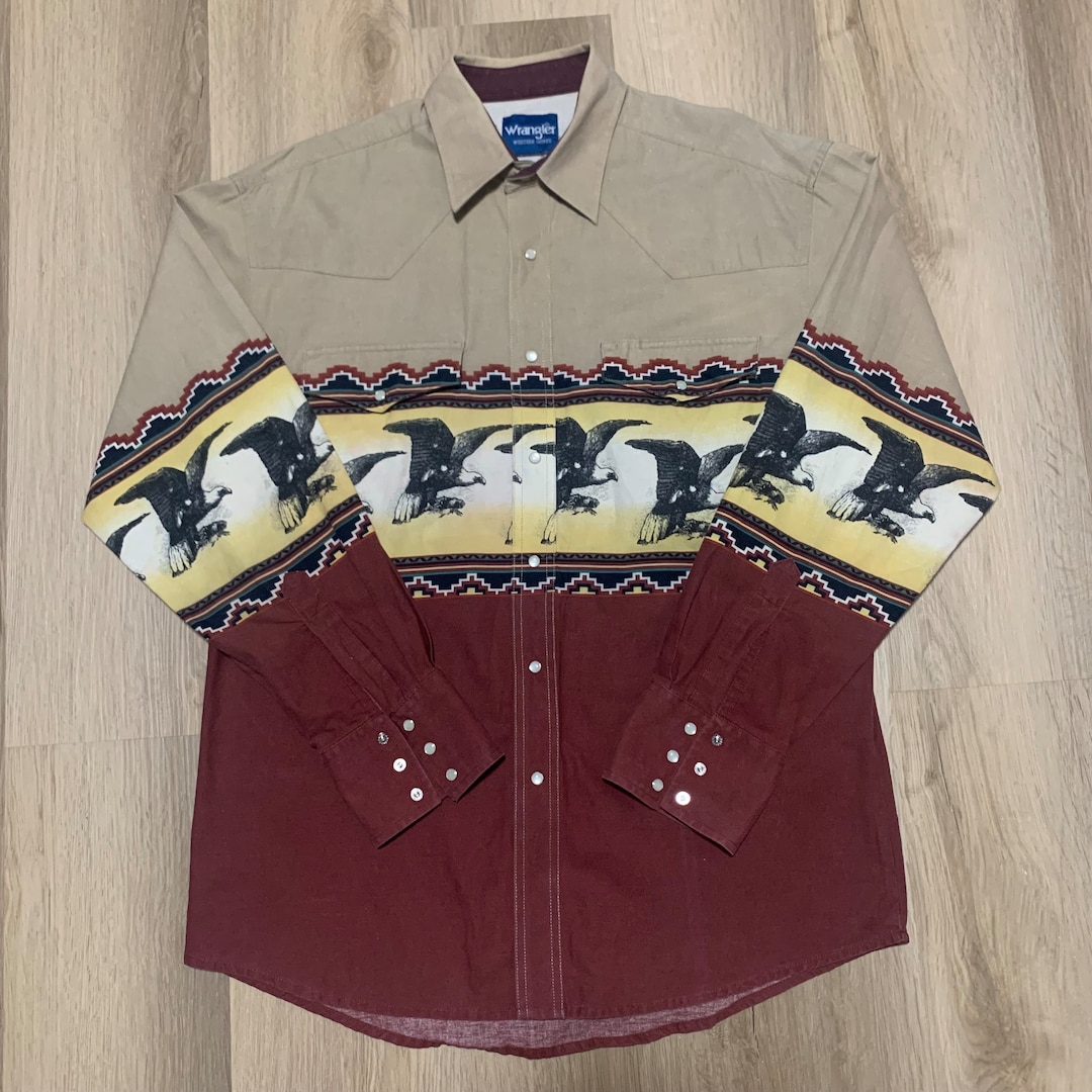 Vintage 1990s Wrangler Western Shirt Pearl Snap Button Up - Etsy