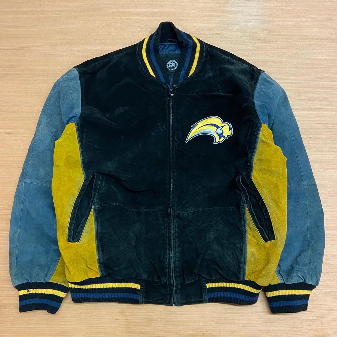 Vintage Buffalo Sabres NHL Seude Leather Jacket Size Large - Etsy