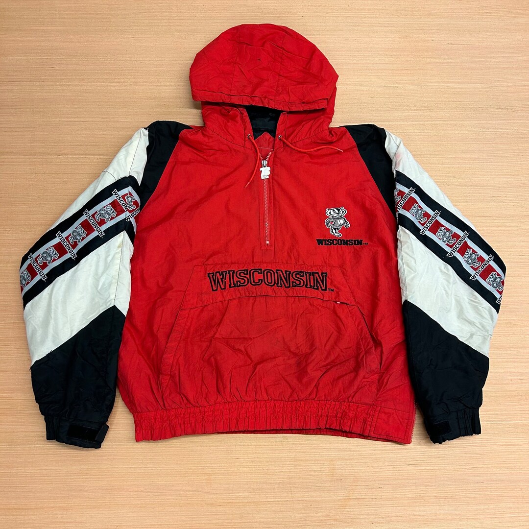 Vintage Wisconsin Badgers Pullover 1/2 Zip Windbreaker by Starter - Etsy