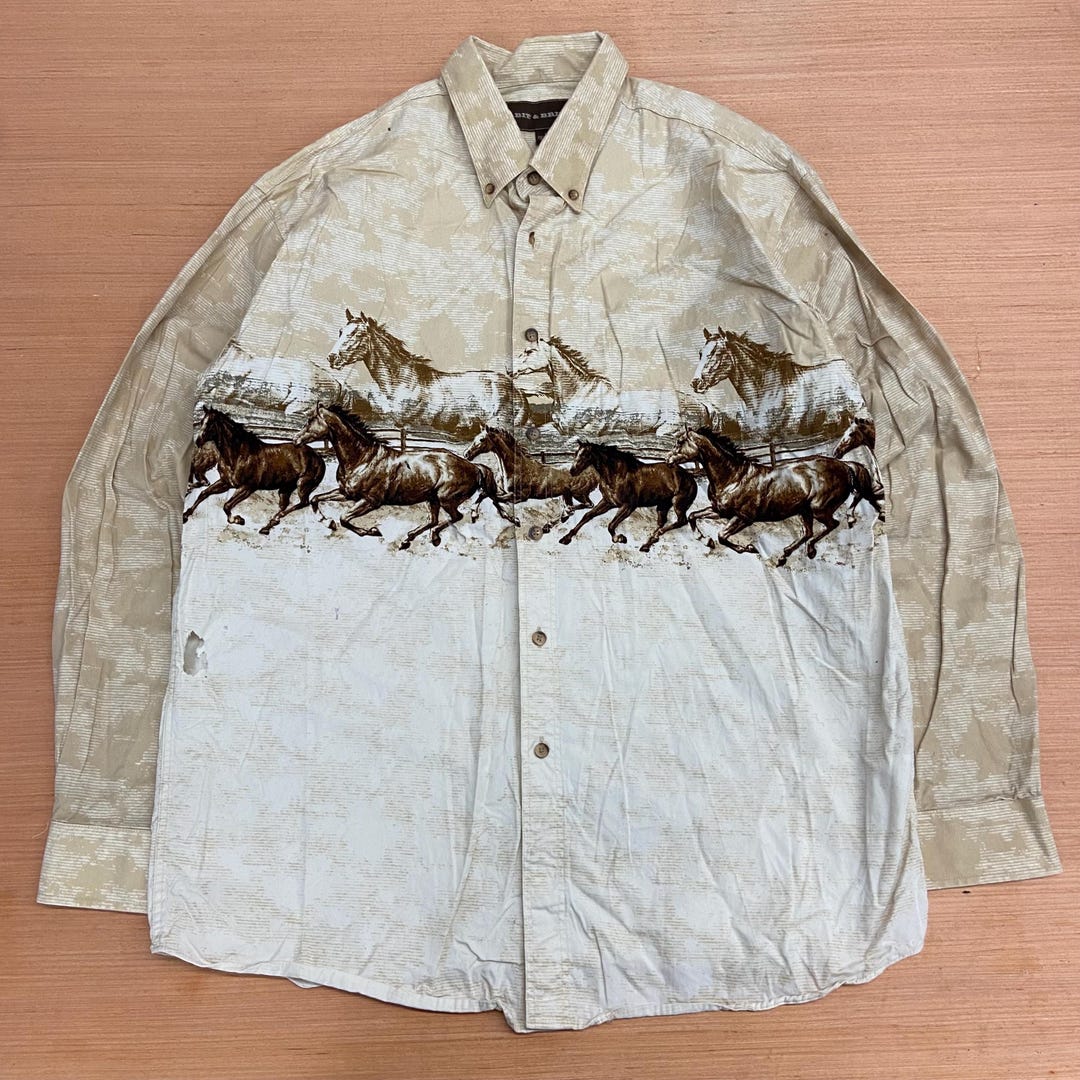 Vintage Bit & Bridle Button up Shirt Size Large - Etsy