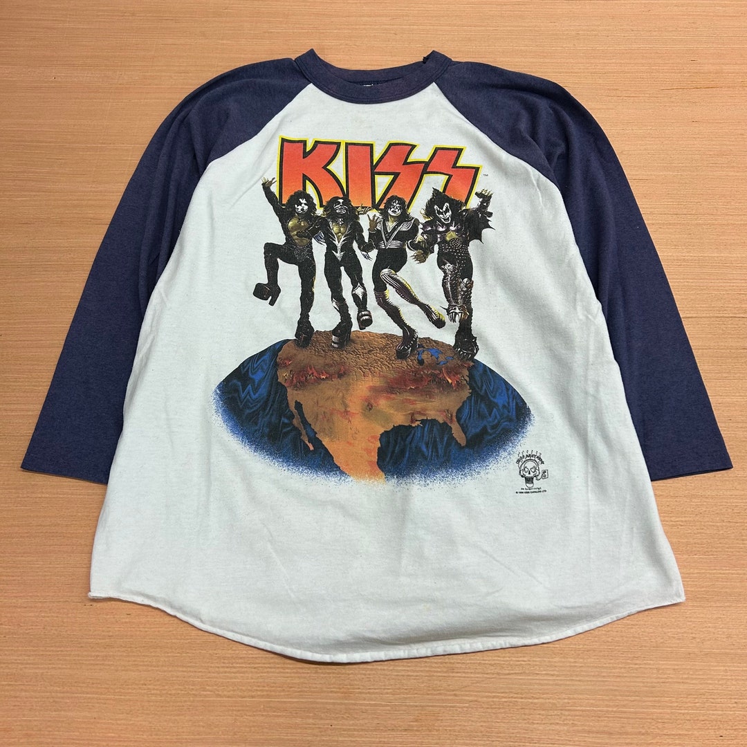 Vintage 1997 Kiss Alive / Worldwide 9697 Tour 3/4 Sleeve Shirt Size XL ...