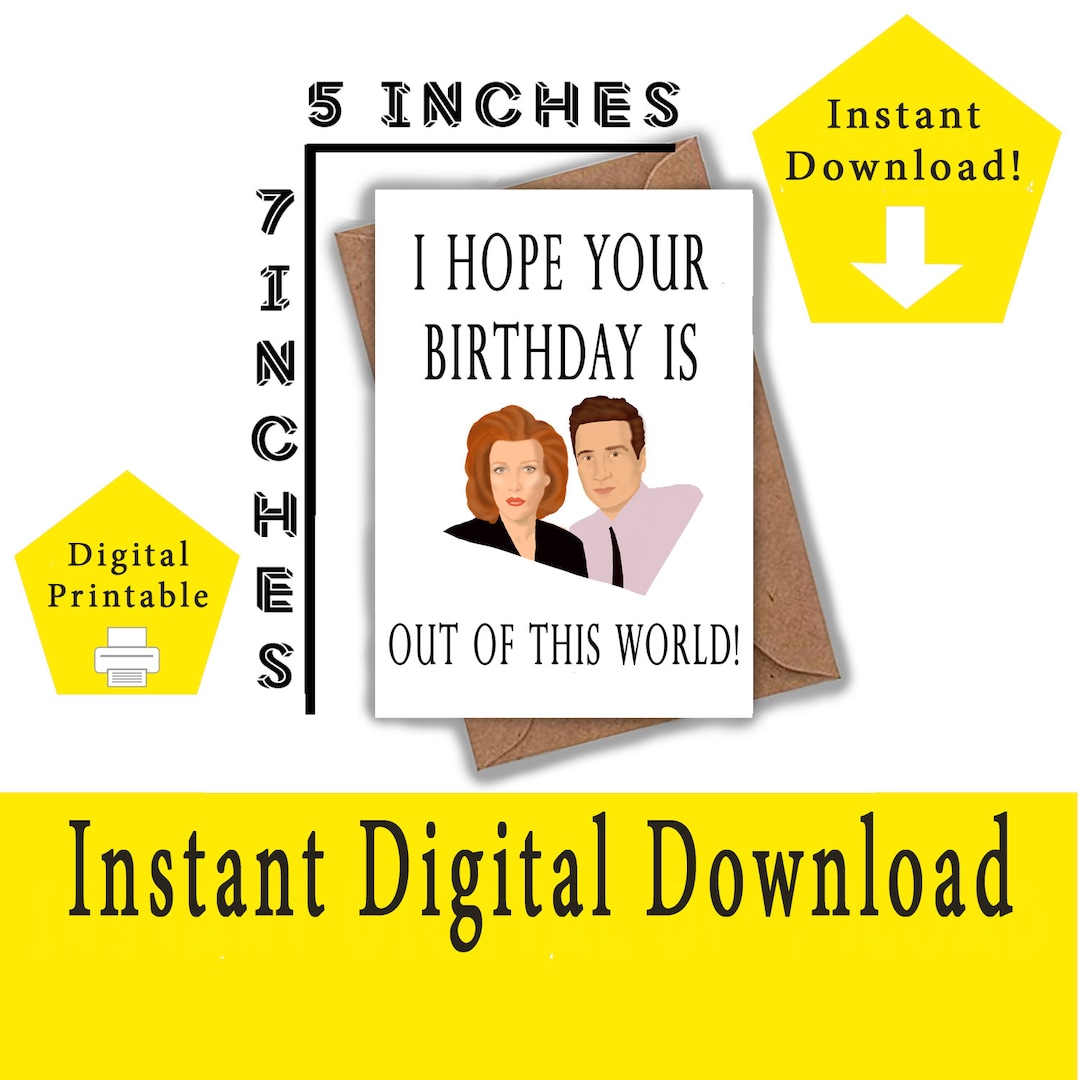 X Files Birthday Card - Etsy