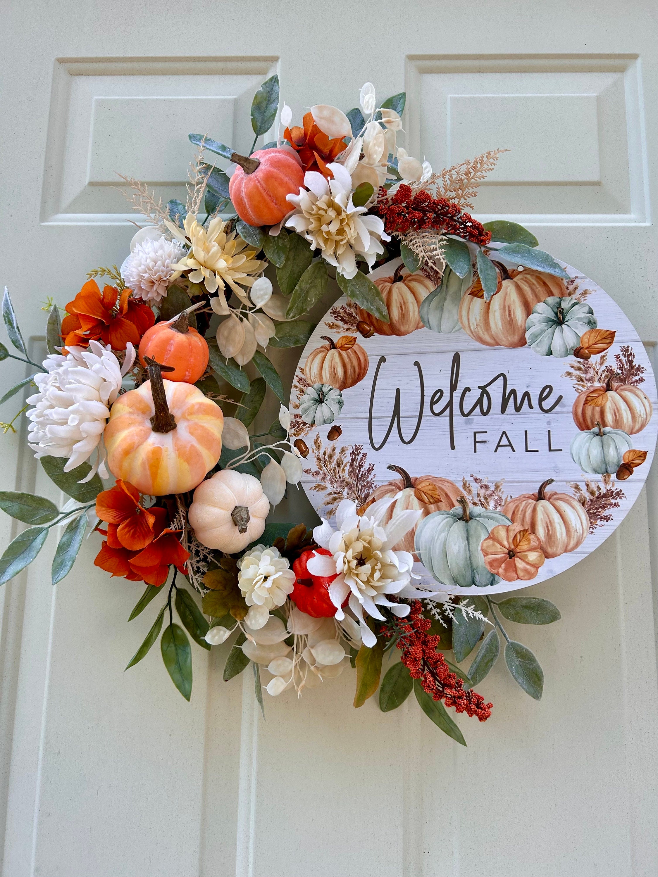 Fall Wreath, Fall Front Door Decor, Autumn Wreath - Etsy