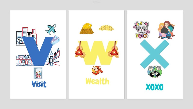 Hand Made Chinese New Year Alphabet Flash Cards - Digital Download With ...