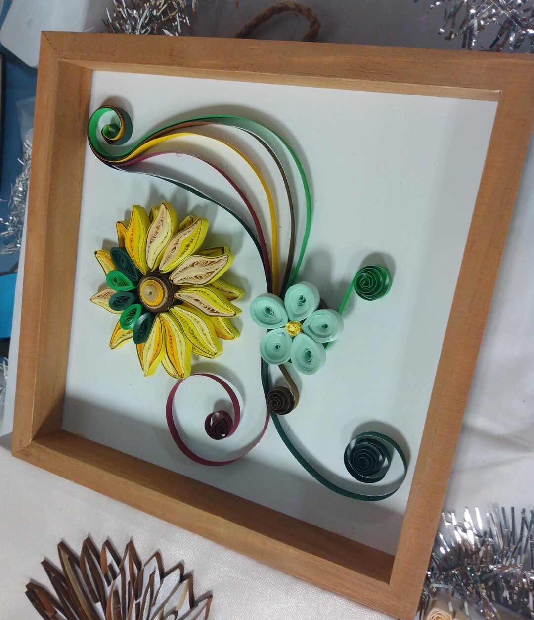 Sunflower and Daisy Quilled Art Hanger - Etsy