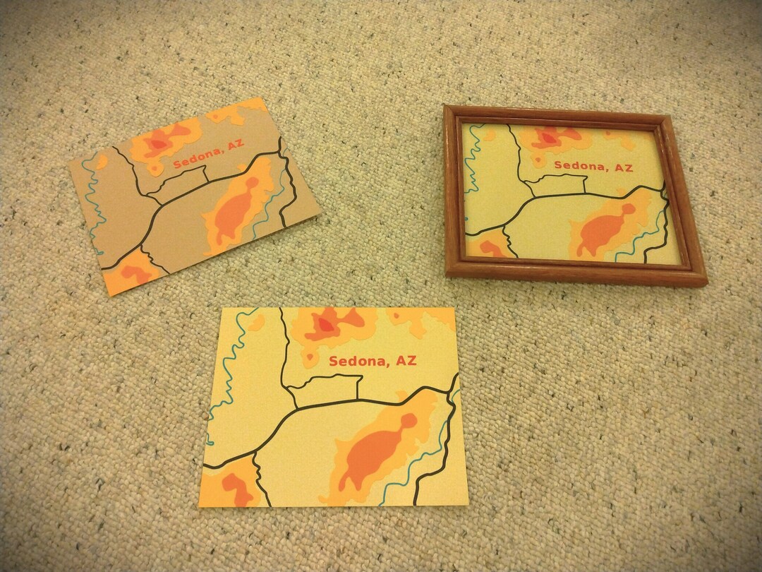 Topographic Map - Sedona - Arizona - Physical Item - Etsy