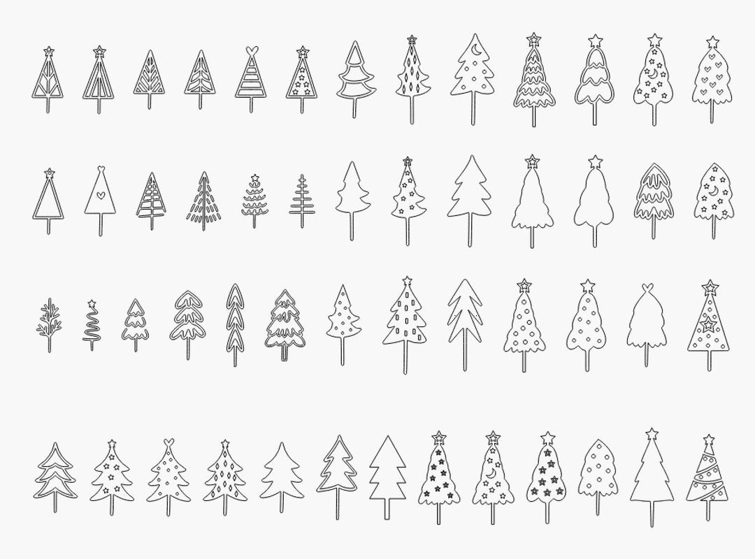 Lightburn 52 Christmas Trees Art File .lbart - Etsy