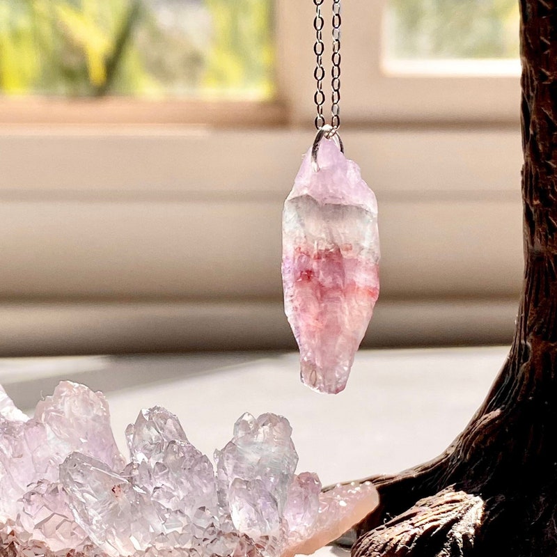 Pink Crystal Pendant - Etsy