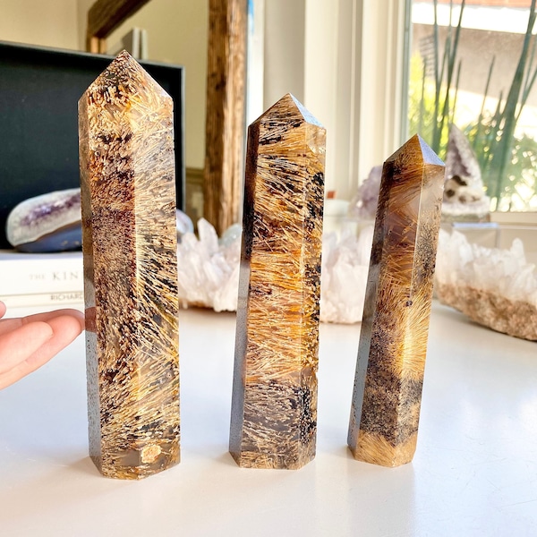 Golden Rutile Geode - Etsy