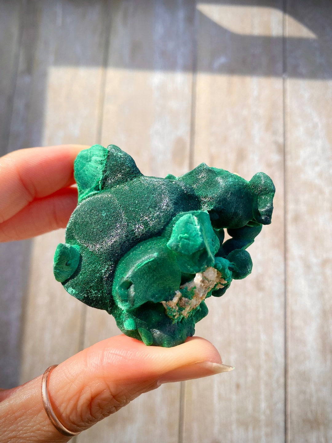 Sparkling Silky Fibrous Malachite Specimen Cluster 116g 6x5x2cm 4.1oz 2 ...