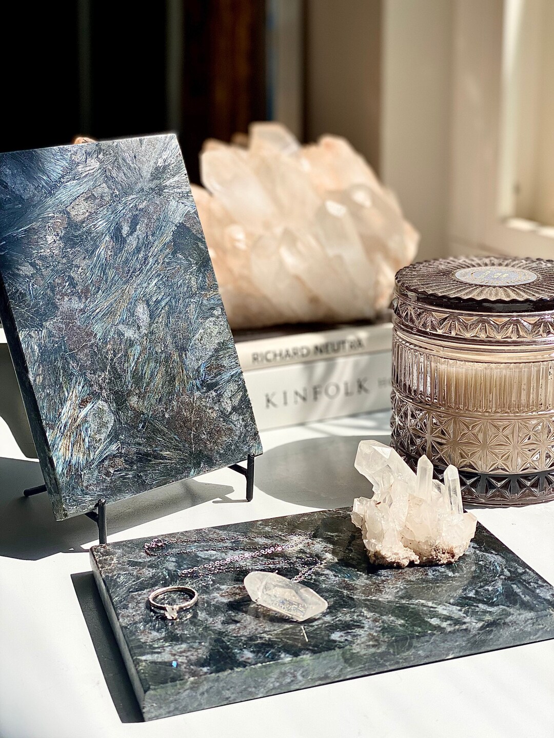 Large Fireworks Crystal Arfvedsonite Astrophyllite Slab Natural Crystal ...