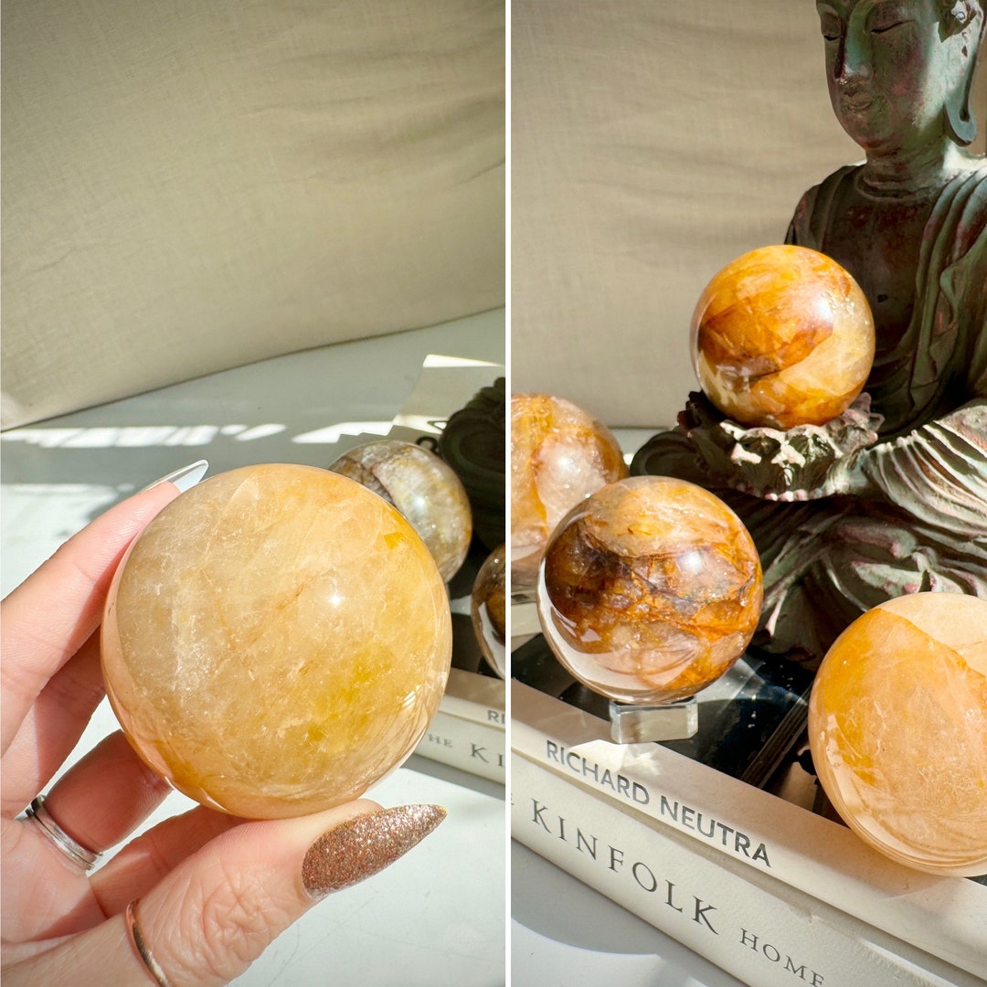 Golden Healer Crystal Spheres 76g 2.7oz 3.5cm 1.4in Highly Polished ...