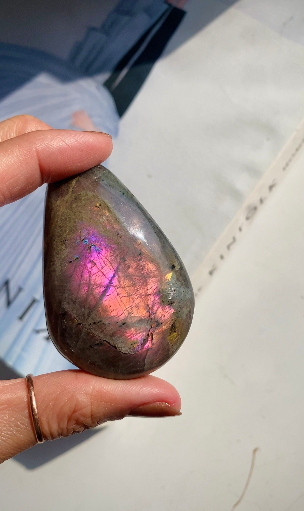 Double Face Sunset Orange Pink Full Face Flash Labradorite - Etsy