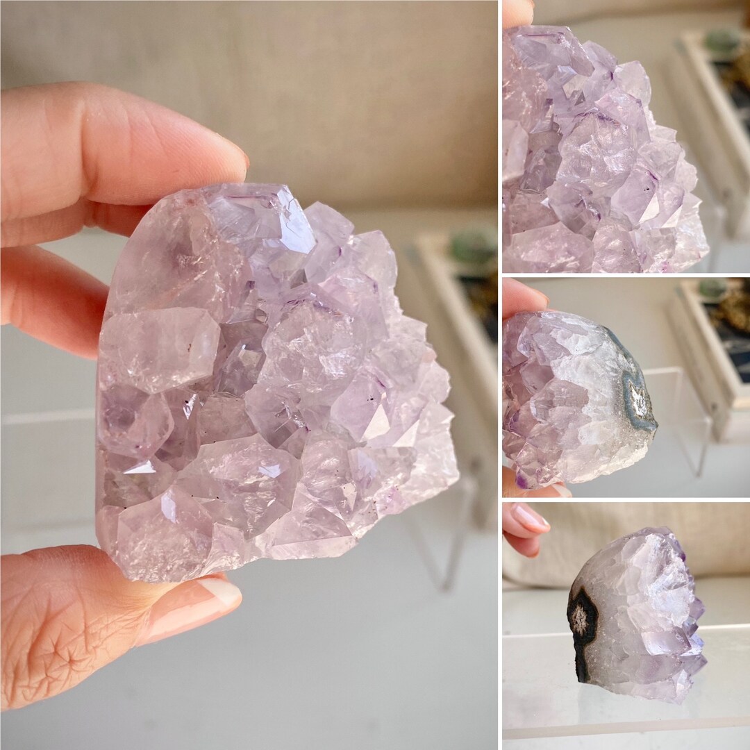 Sparkling Light Purple Amethyst Cluster Cut Base Crystal Specimen Multi ...