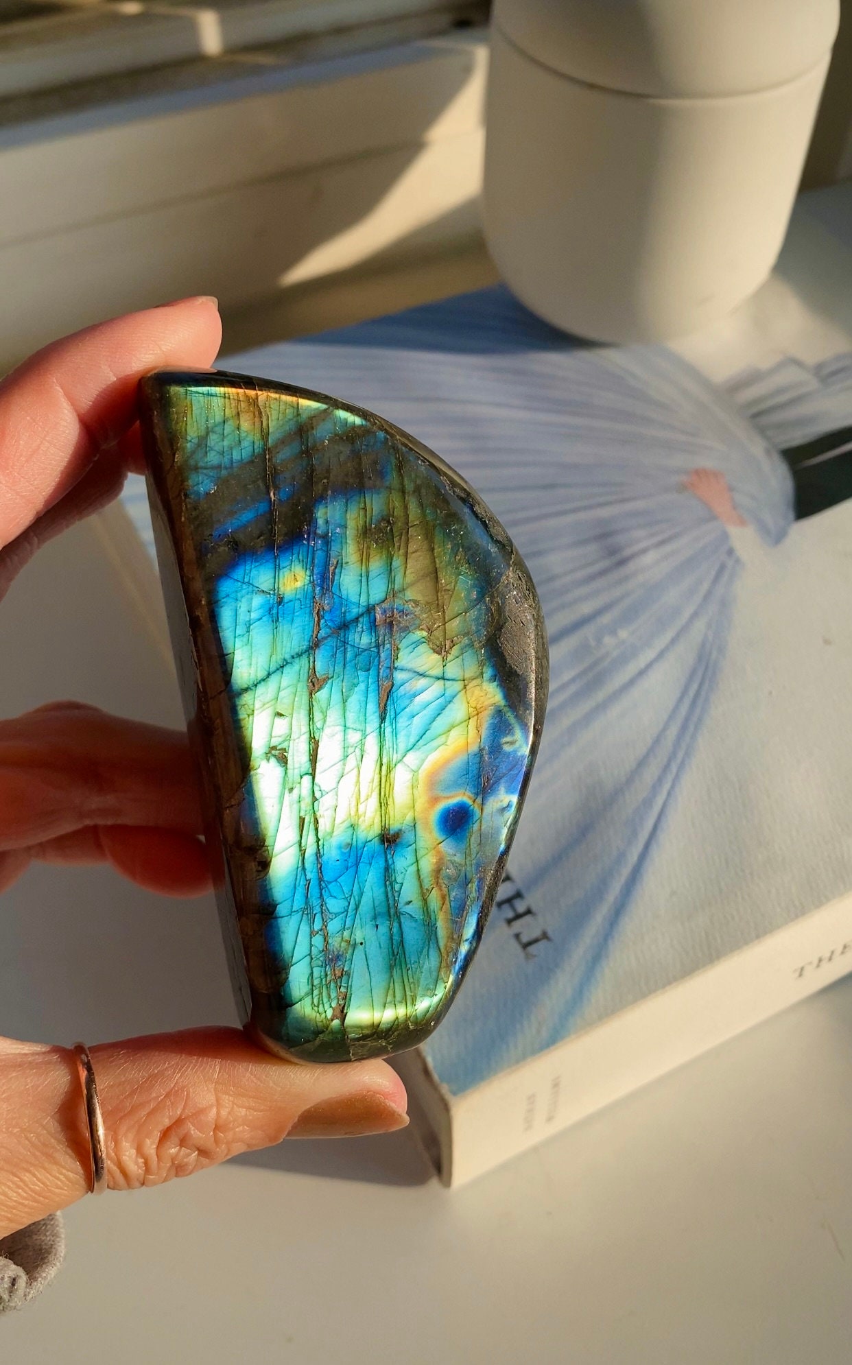 Red Purple on Sunset Orange Full Face Flash Labradorite - Etsy