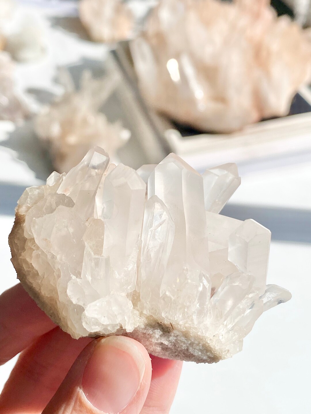 Mini Himalayan Quartz Cluster 2.5" in 6 Cm 100g Soft Pink Golden ...