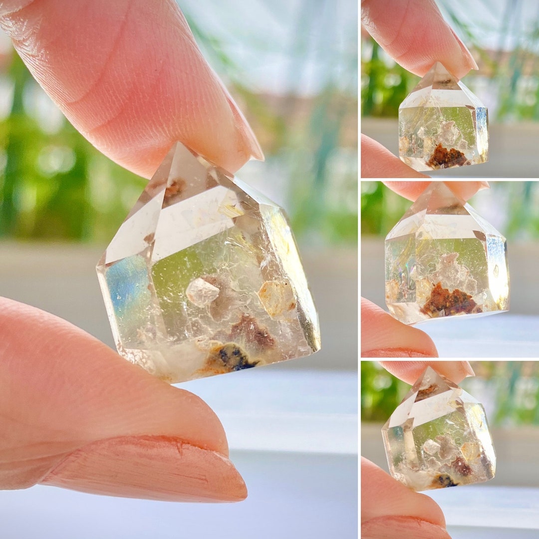 Floating Quartz Slice Inclusions Lodolite White Thousand Layer Garden ...
