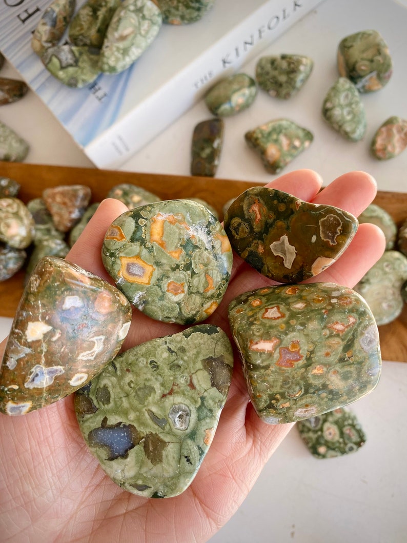 3 Rainforest Jasper Tumbles 25-45g 0.9-1.6oz 3-4cm 1.2-1.6in Large ...