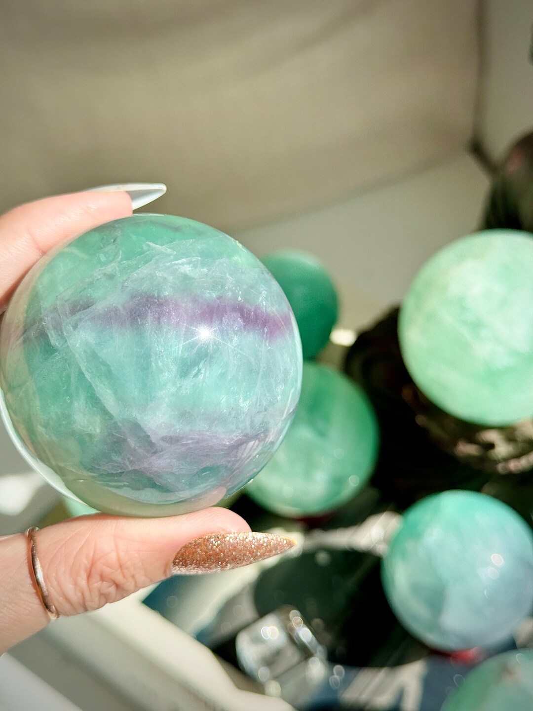 Beautiful Mint Green Fluorite Crystal Spheres 40-60mm Beautiful ...