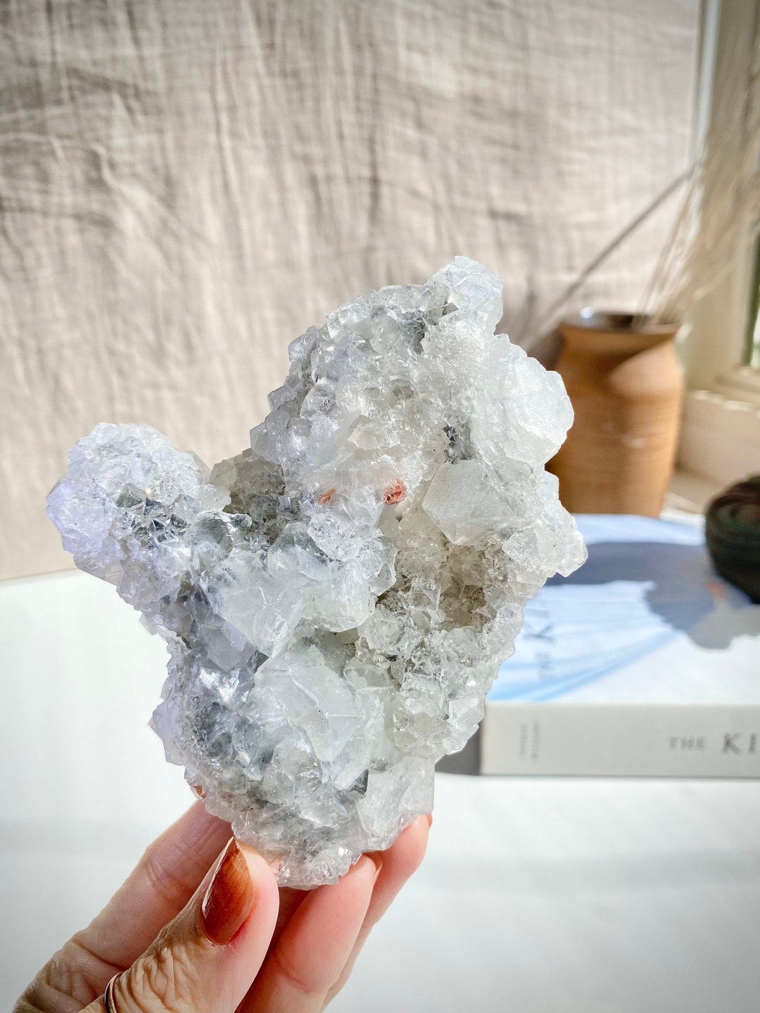 Super Sparkling Druzy Blue Apophyllite Cluster Diamond Cube Druzy ...