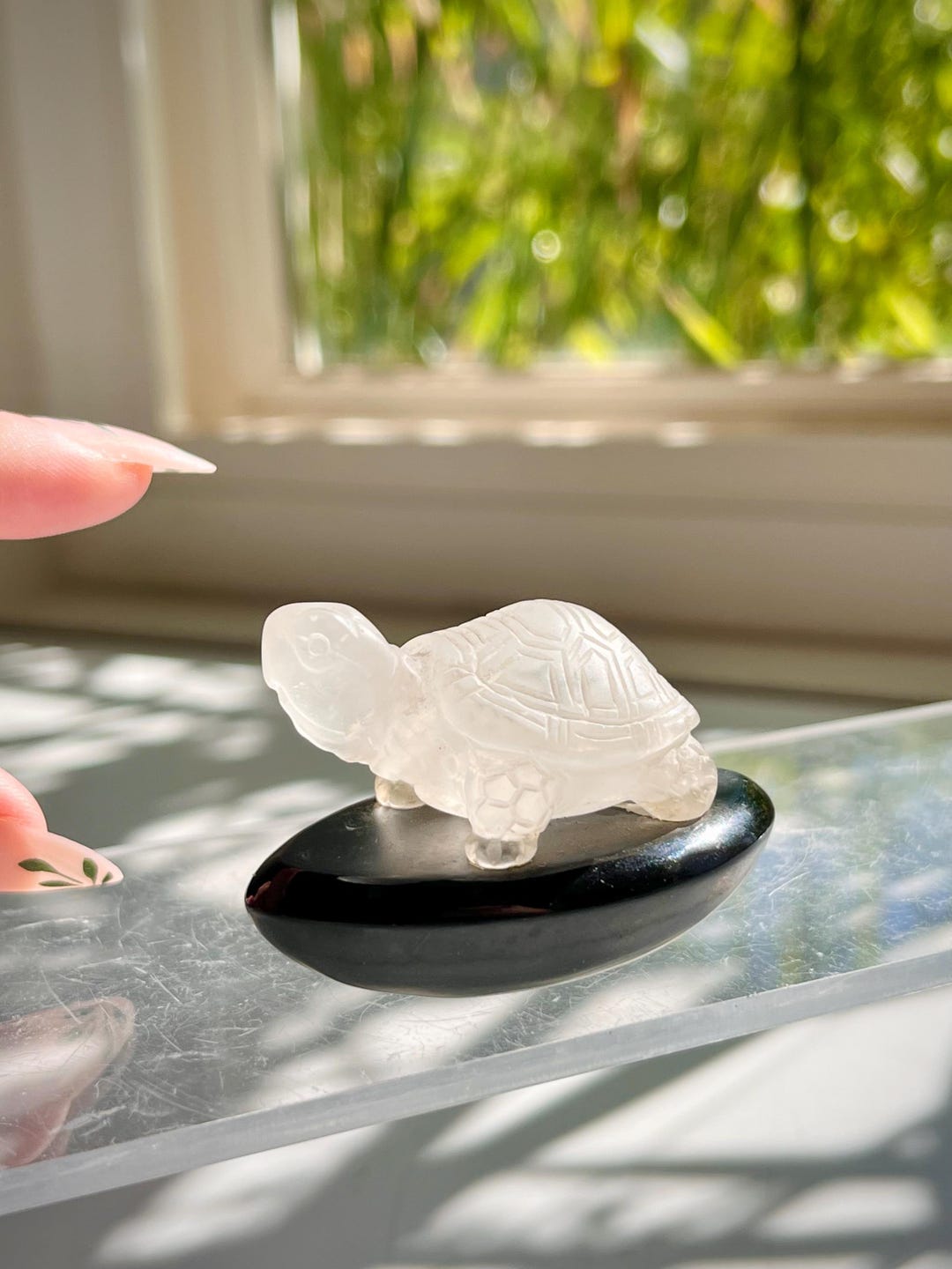 Highly Detailed Quartz Turtle Carving Mounted on Base 72g 6x3x4cm 2.5oz ...